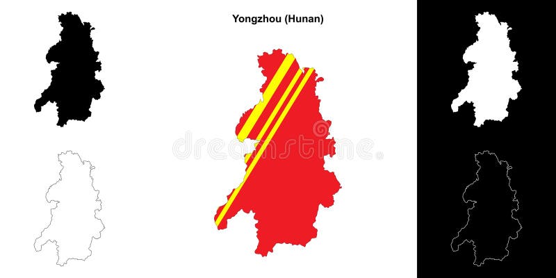 Yongzhou outline map stock illustration. Illustration of tourism ...