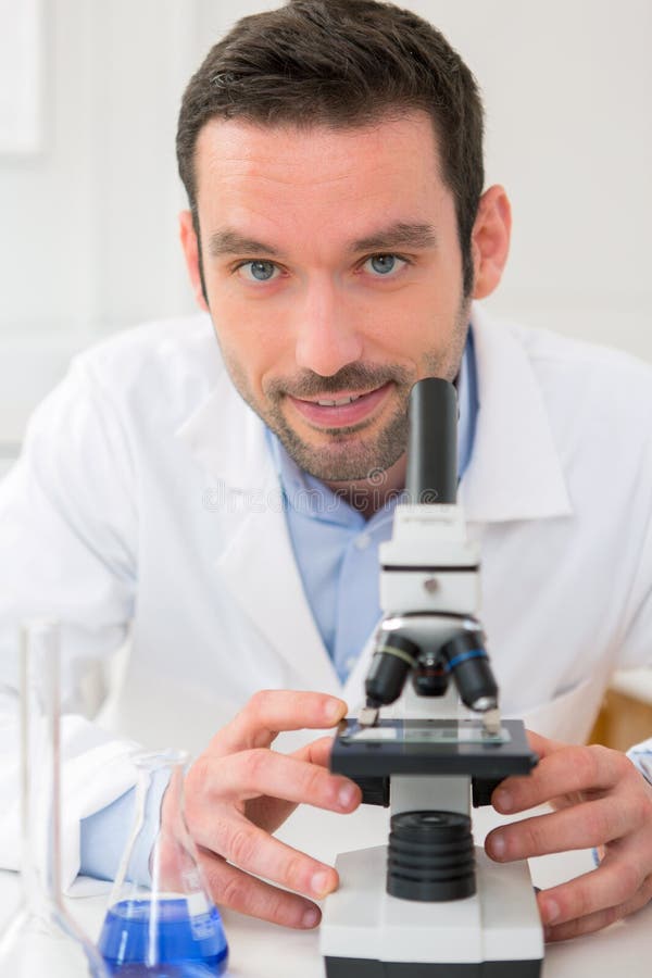 Yooung Attractive Man Working in a Lab Stock Image - Image of modern ...