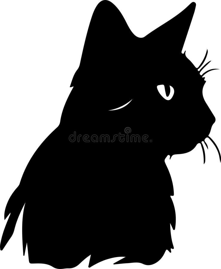 York Chocolate Cat Black Silhouette Generative Ai Stock Vector ...