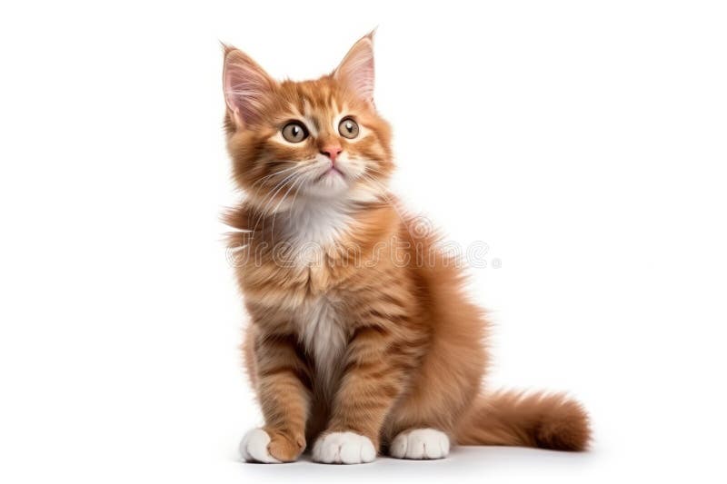 York Chocolate Cat Stands on a White Background Stock Illustration ...