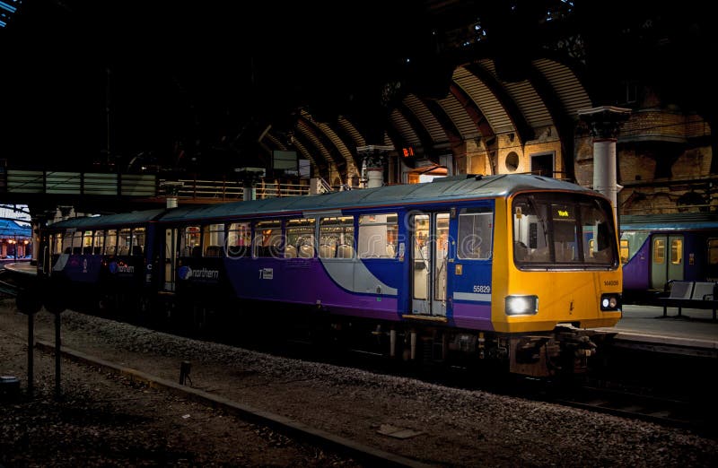 York, England - December 28, 2014 - Train Station Platform, Tracks and ...