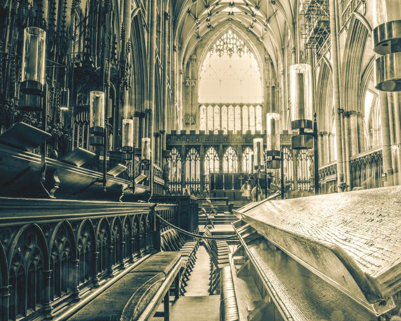 York Minster Choir Bench HDR Editorial Image - Image of church, choir ...