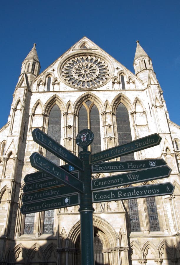 York Minster and city sign stock photo. Image of prayer - 12828636