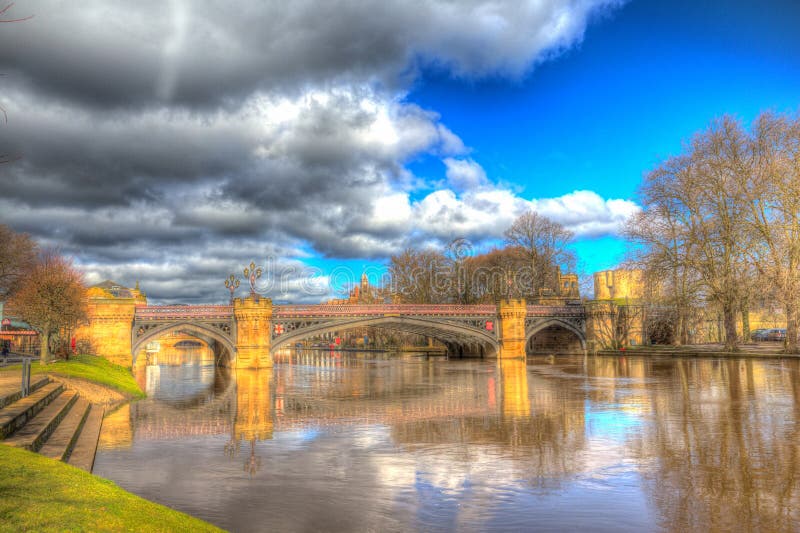 York UK River Ouse View Towards Skeldergate Bridge Editorial Stock ...