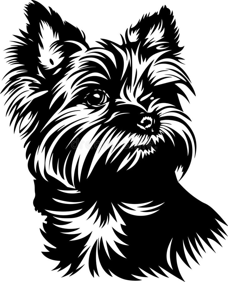 Yorkie Dog Vector Silhouette Stock Vector - Illustration of graphic ...