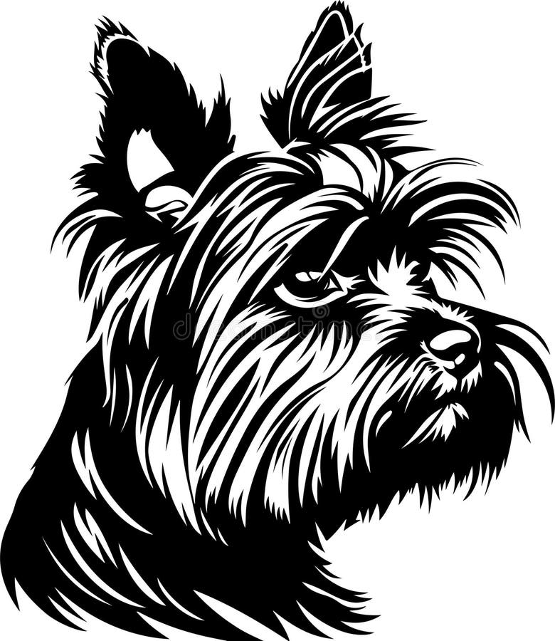 Yorkie Dog Vector Silhouette Stock Vector - Illustration of logo, icon ...