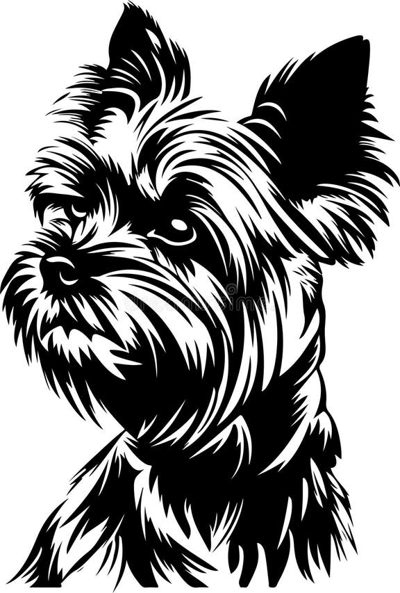 Yorkie Dog Vector Silhouette Stock Vector - Illustration of yorkie ...