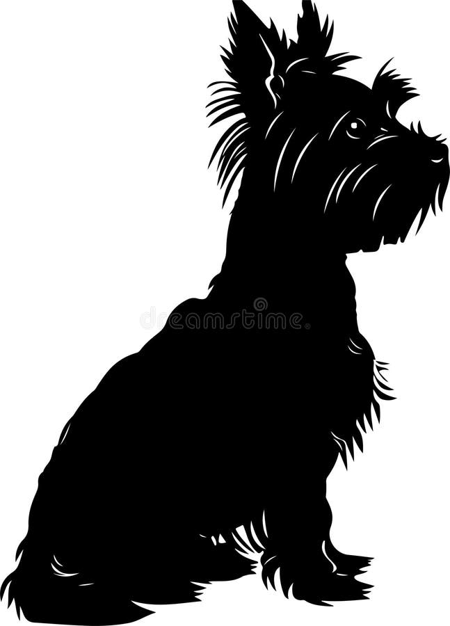 Yorkie Dog Vector Silhouette Stock Vector - Illustration of yorkie ...