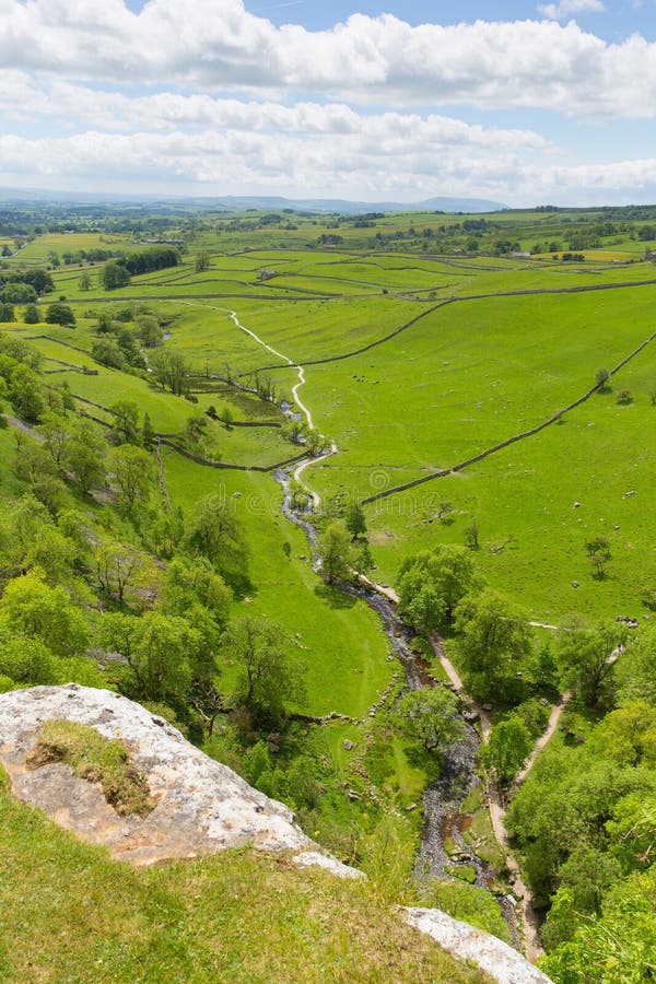 Yorkshire Dales View from Malham Cove UK Stock Photo - Image of grykes ...