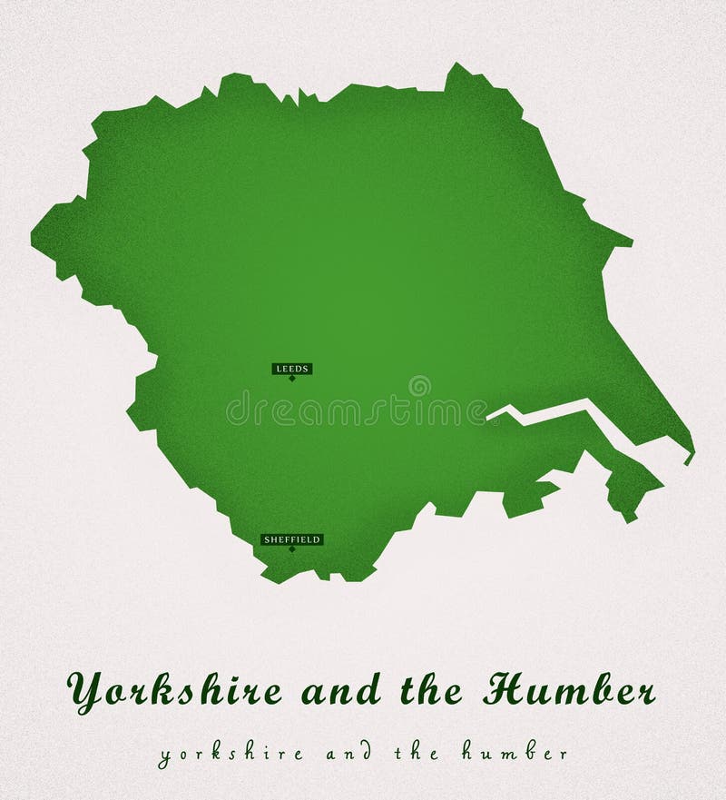 Yorkshire and the Humber Art Map Stock Illustration - Illustration of ...