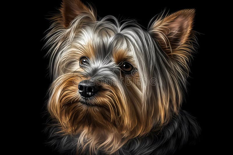 Yorkshire Terrier Dog Portrait. Generative Ai Design Stock Illustration ...