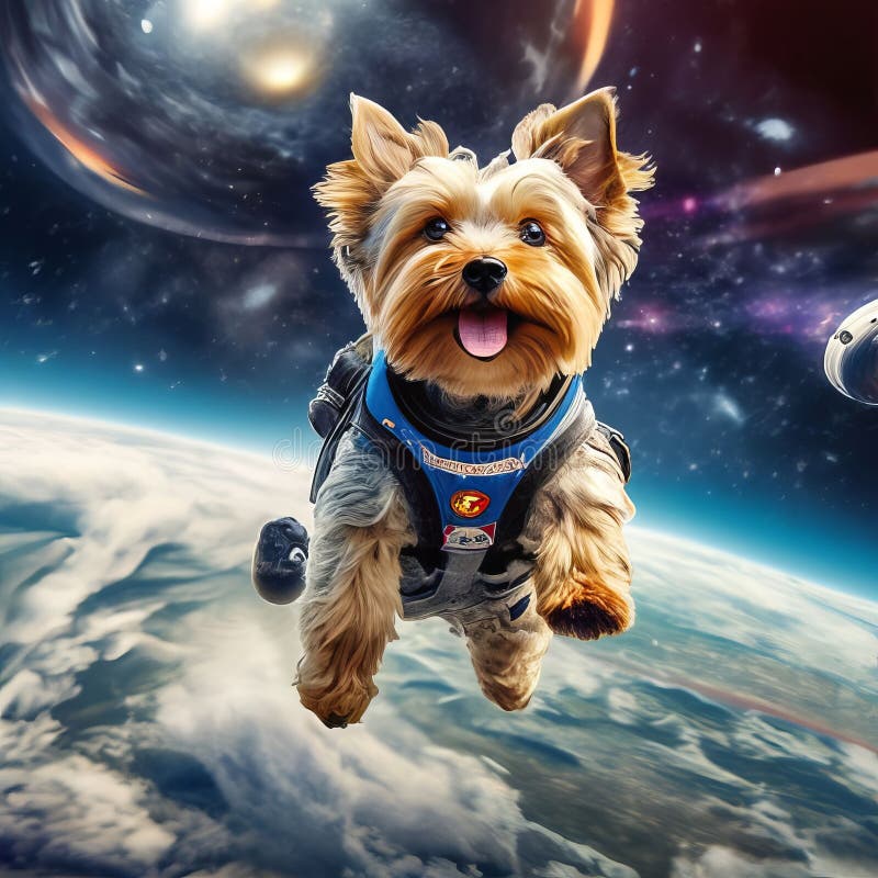 A Yorkshire Terrier in Space. an Image with Artificial Intelligence ...