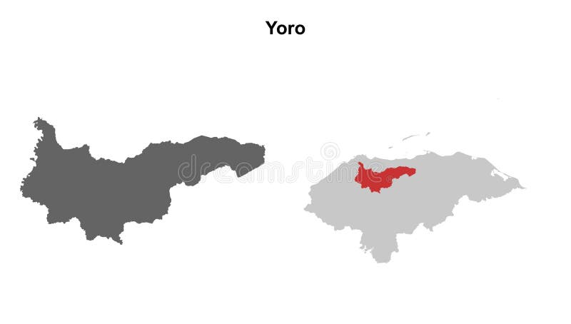Yoro outline map stock vector. Illustration of icon - 378867087