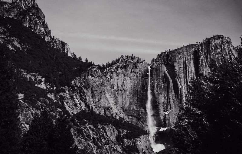 Yosemite Falls in the Early Spring. Stock Image - Image of skyline ...