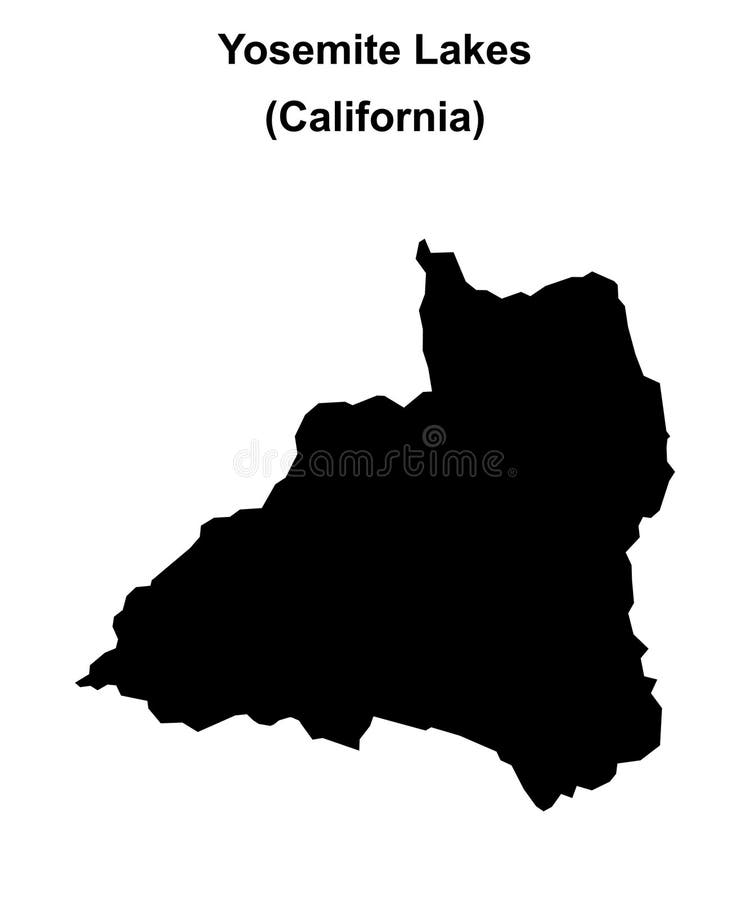 Yosemite Lakes outline map stock vector. Illustration of infographic ...