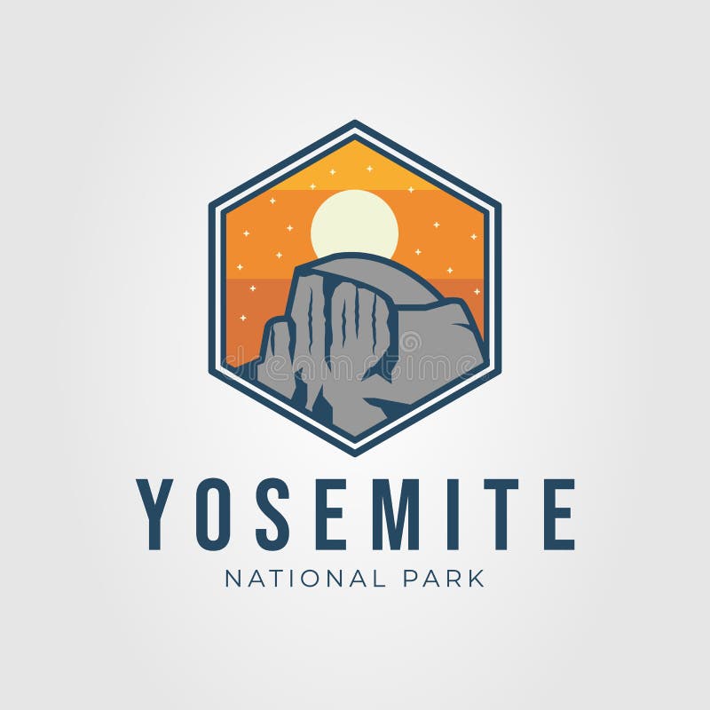 Yosemite National Park Badge Logo Vector Illustration Design Stock