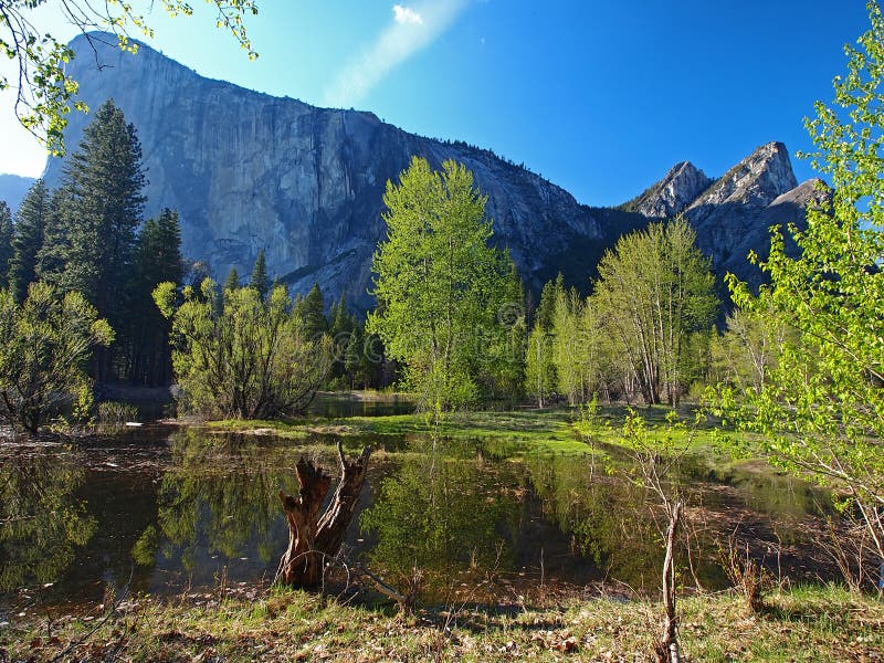 Yosemite National Park in Spring Stock Image - Image of outdoor, lake ...