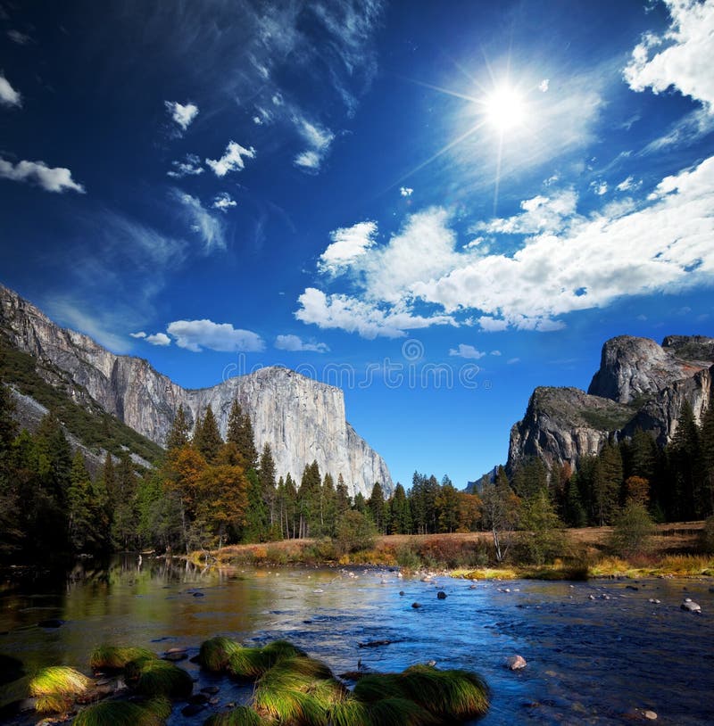 Yosemite stock image. Image of wood, rock, sunlight, park - 54196801