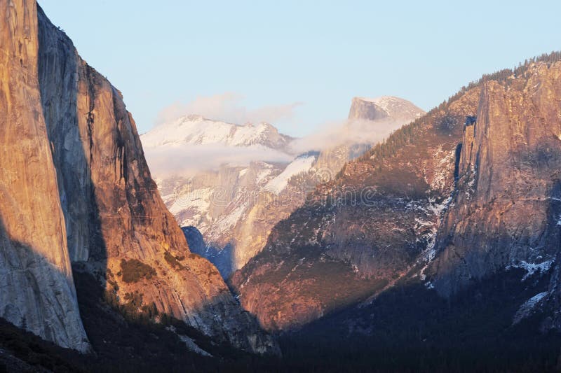 Yosemite sunset stock photo. Image of rock, falls, yosemite - 55587816