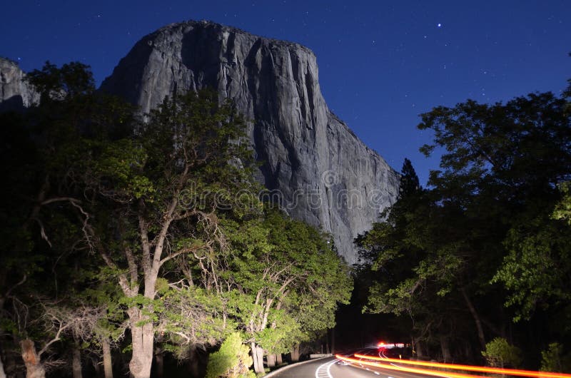 Yosemite Valley by Moonlight Stock Image - Image of clouds, peak: 40786387