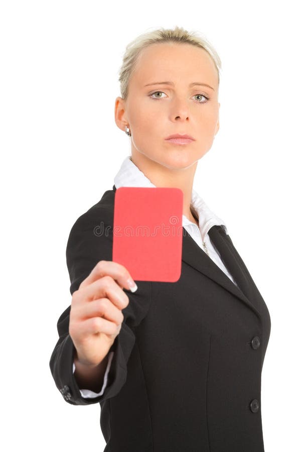 Angry Businesswoman Holding Red Card Stock Photos - Free & Royalty-Free ...