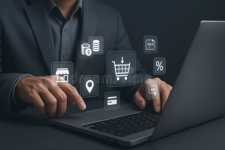 Explore Online Shopping: Business People Use Computers with Convenient ...