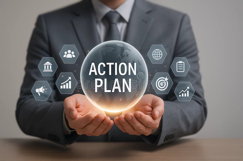 Business Action Plan Strategy Concept: Work Planning for Efficiency and ...
