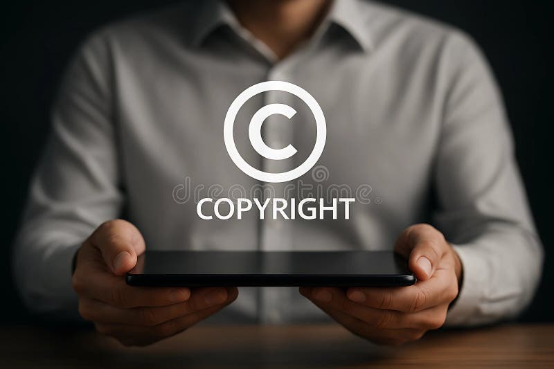 Protecting Copyright and Intellectual Property Via Mobile Devices Stock ...