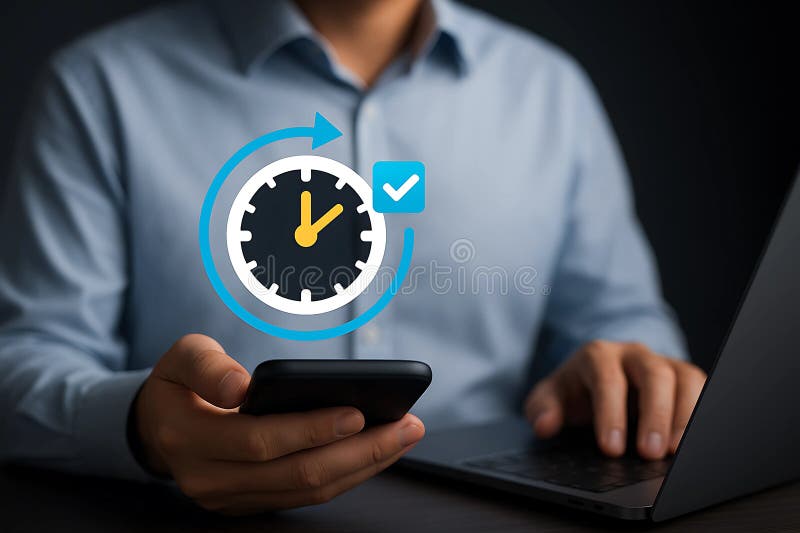 Manage Time Effectively with Digital Technology and Smartphones Stock ...