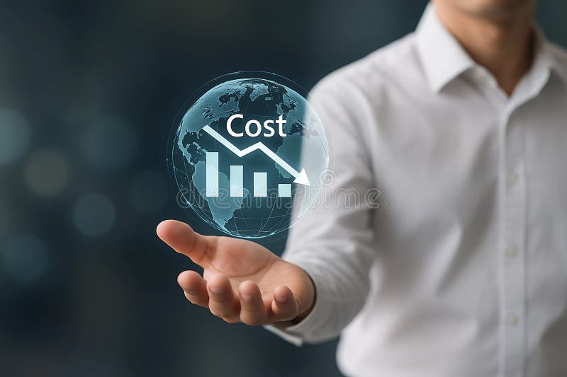 Global Cost Reduction, Price Reduction Graphics, User Interacts with ...