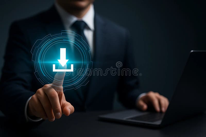 Fast Downloads: Safe and Efficient File Download Process. Stock ...