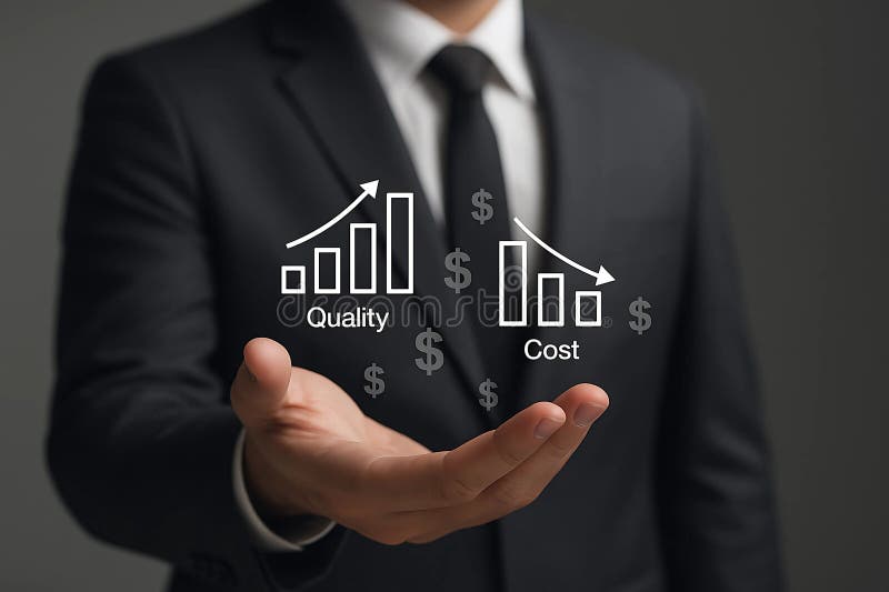 Optimizing Quality and Cost in Business Management Stock Illustration ...