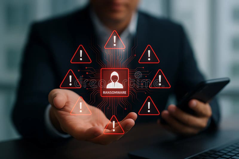 Ransomware Threat Alert - Cybersecurity Risk Visualization for Business ...