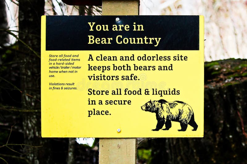 Bear country warning stock image. Image of camping, signage - 160793