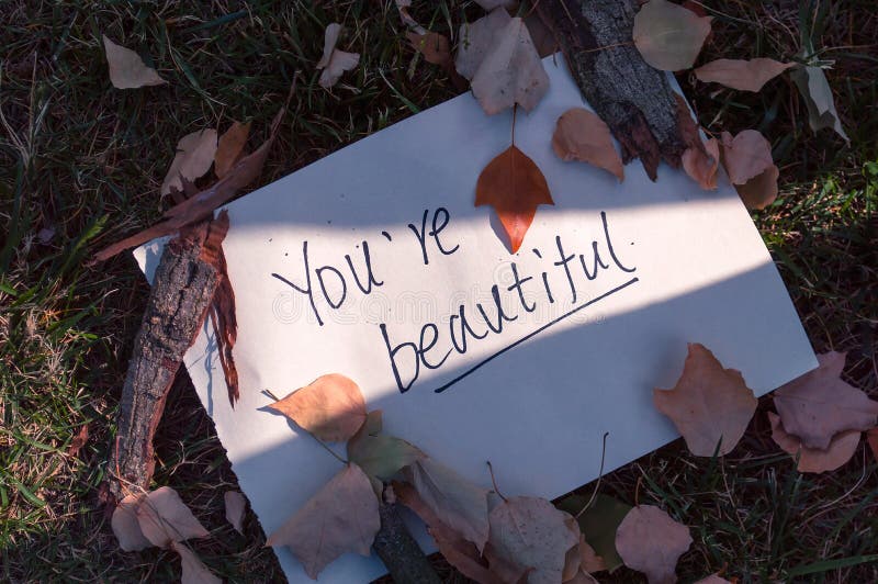 You are Beautiful stock image. Image of typography, esteem - 93471975