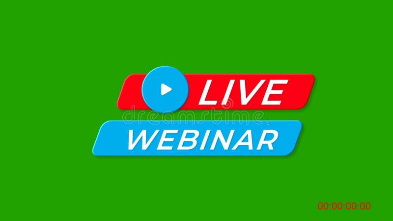 Live Webinar Animation with Timer Text Green Screen Background Stock ...