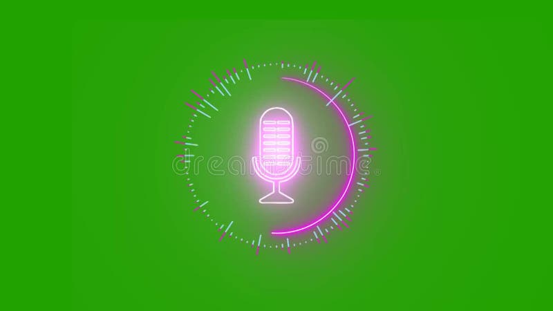 Podcast Logo with Audio Wave Green Screen Background Stock Footage ...