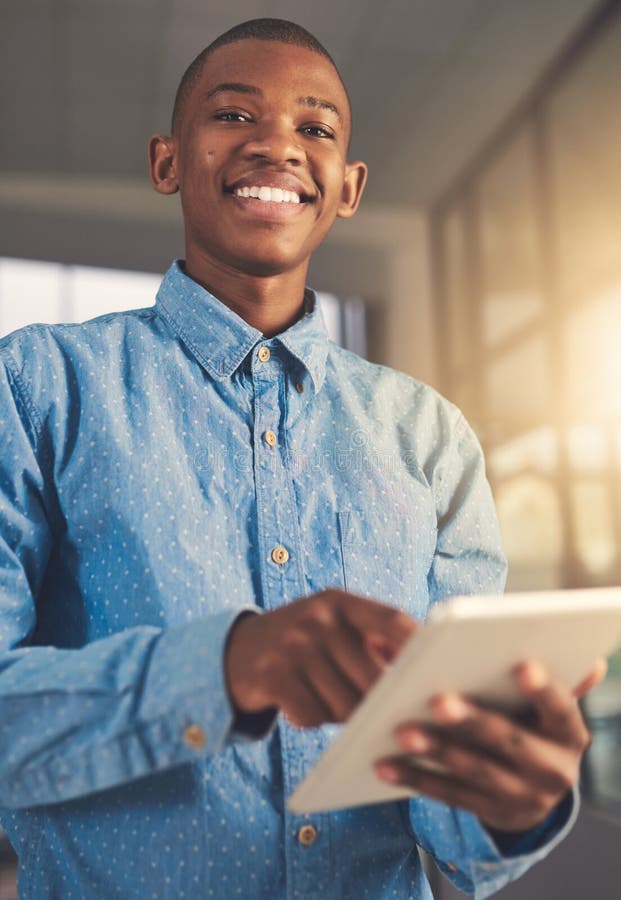 You Can Do Just about Anything on Your Tablet. a Businessman Using His ...