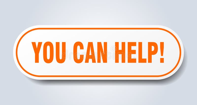 Can we help you sticker stock vector. Illustration of blue - 95037701