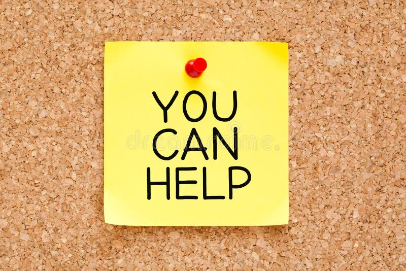 You Can Help Sticky Note stock image. Image of benefit - 92603315