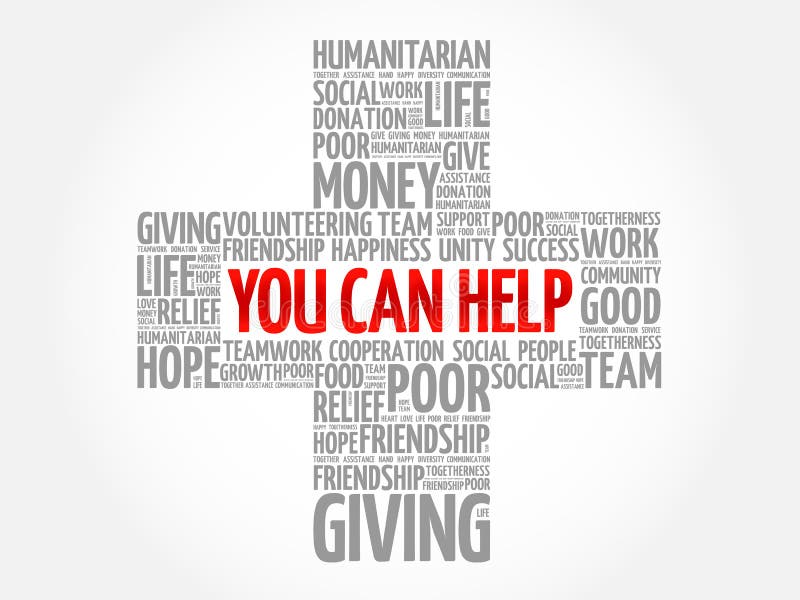 You Can Help Word Cloud Collage Stock Illustration - Illustration of ...