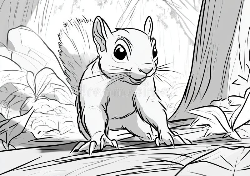 You Can Print this A4 Size Squirrel Winter Coloring Page on Standard A4 ...