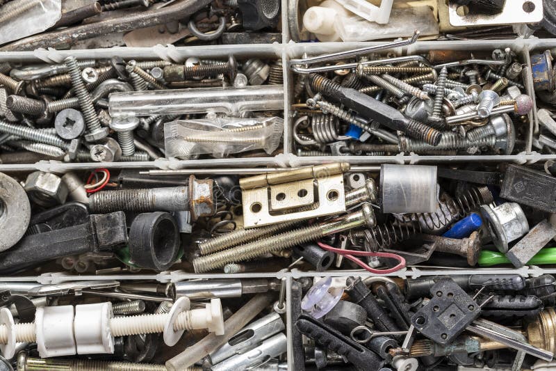 Various Types of Worn Screws, Top View Stock Photo - Image of work ...