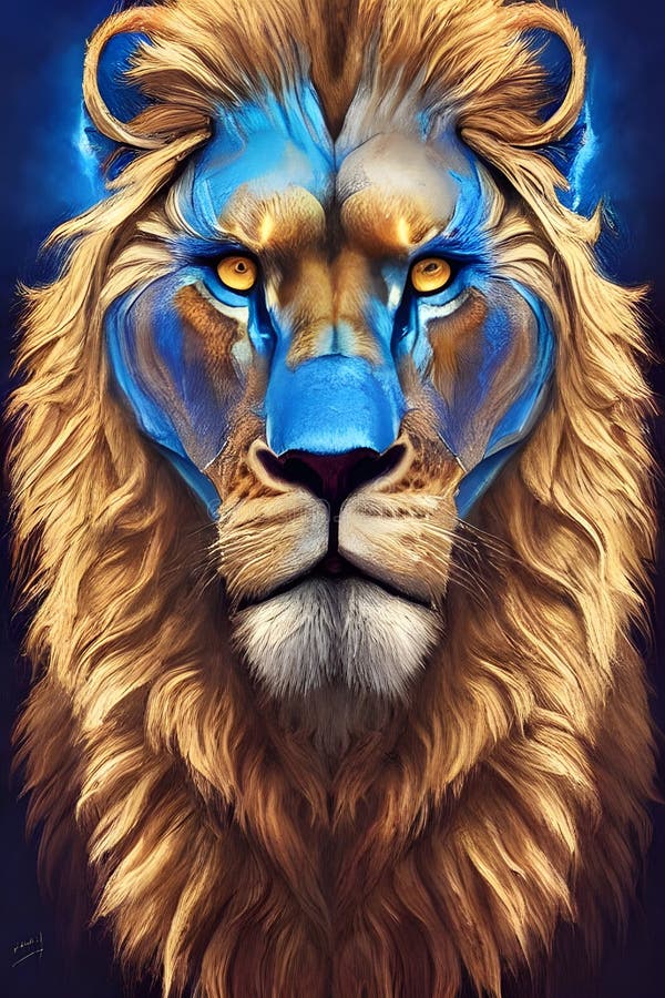 Lions Charm: Touching Hearts with Stunning Portraits Stock Illustration ...