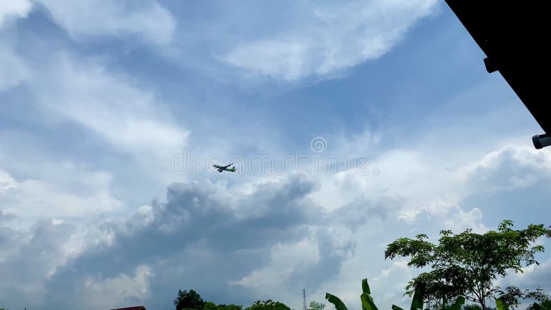 You Can See the Silhouette of an Airplane Crossing the Sky or Clouds ...