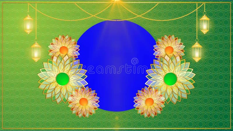 Islamic Frame with Flower and Blue Background Stock Video - Video of ...