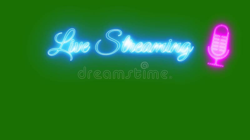 Live Streaming Logo Light Effect Green Screen Background Stock Video ...