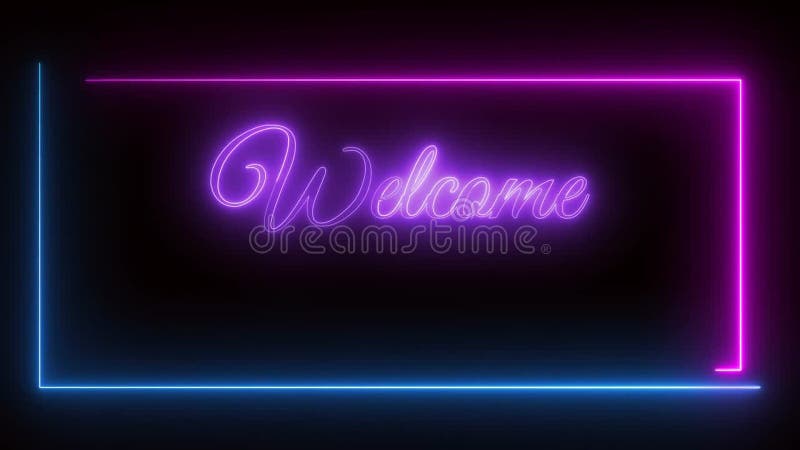 Welcome Neon Light Effect Green Screen Background Stock Footage - Video ...