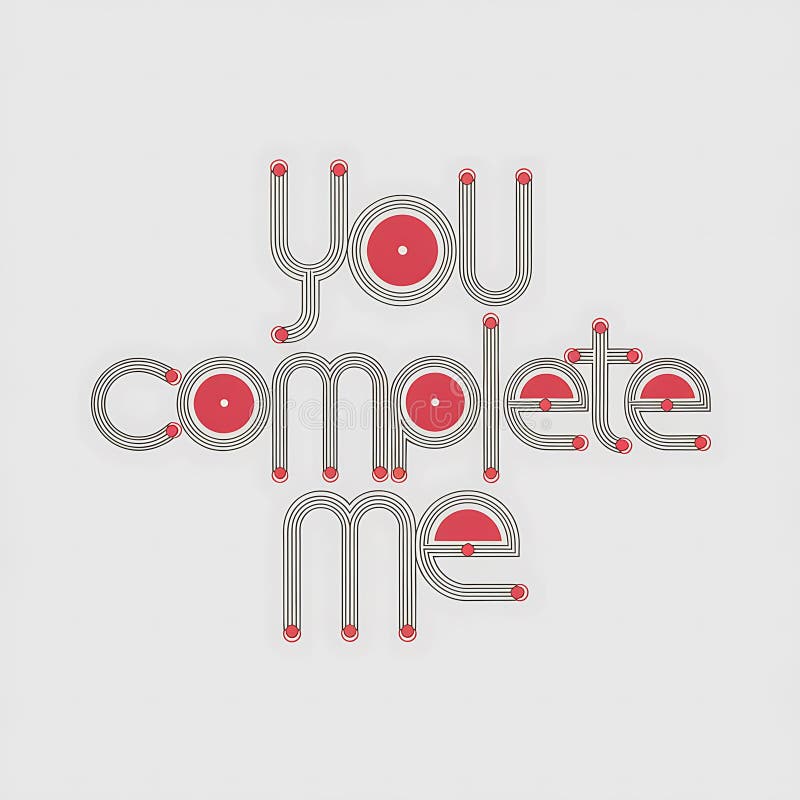 You Complete Me Artistic Text Design Stock Illustration - Illustration ...