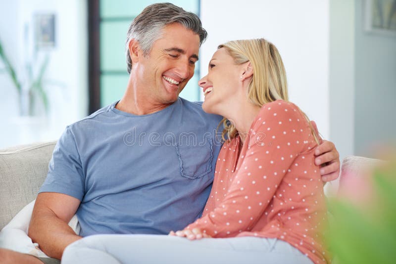 You Complete Me...a Mature Couple Being Affectionate at Home. Stock ...